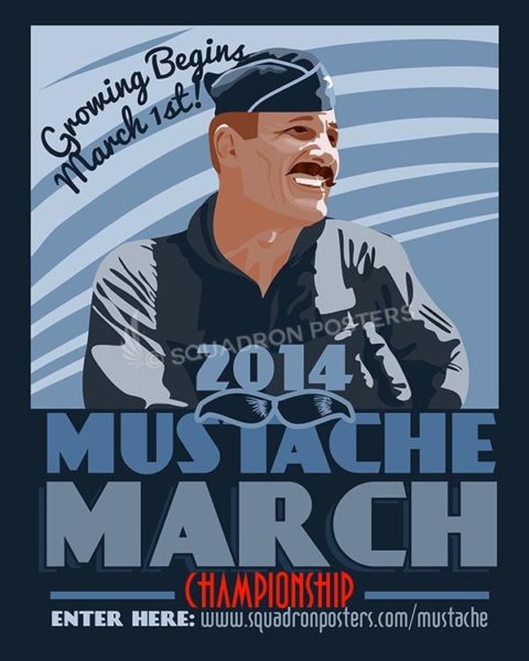 Mustache March - T-Shirt - Squadron Posters