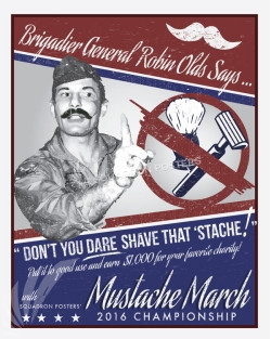 2016 Mustache March Championship Grunge Style Art - Squadron Posters
