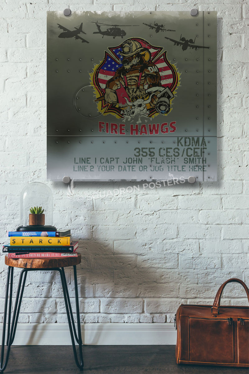 355th Civil Engineer Squadron "Fire Hawgs" Nose Art - Squadron Posters