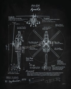 AH-64 Apache Blackboard Art - Squadron Posters