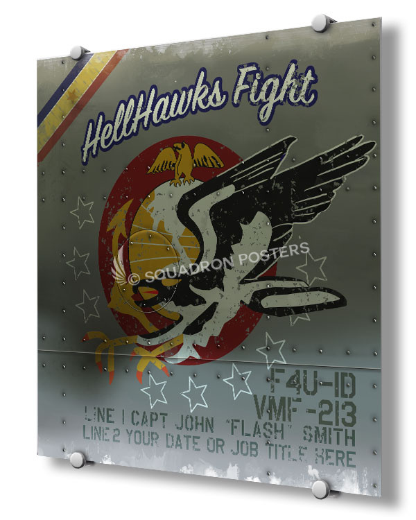 VMF-213 "Hell Hawks" Nose Art - Squadron Posters