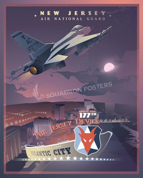Atlantic City ANG Base 177th Fighter Wing F-16 - Squadron Posters