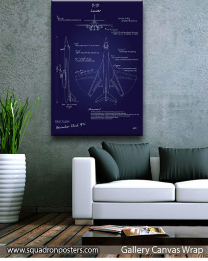 B-1B Lancer Blueprint Art - Squadron Posters