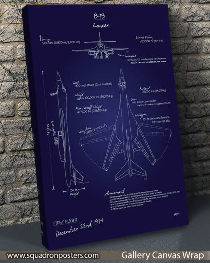 B-1B Lancer Blueprint Art - Squadron Posters