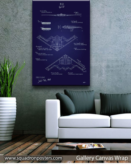 B-2 Spirit Blueprint Art - Squadron Posters
