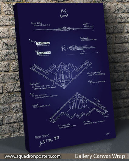 B-2 Spirit Blueprint Art - Squadron Posters