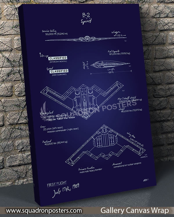 B-2 Spirit Blueprint Art - Squadron Posters
