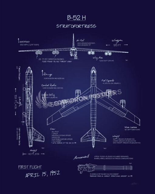 B-52 Blueprint Art - Squadron Posters