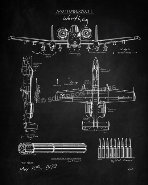 A-10 Blackboard Art - Squadron Posters