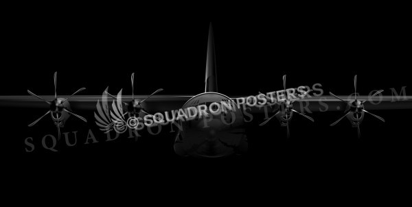 C-130 43rd AES Pope Field Jet Black Lithograph - Squadron Posters