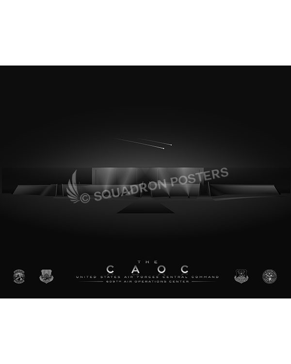 CAOC – 609th Air Operations Center Jet Black Lithograph - Squadron Posters