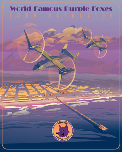 Camp Pendleton VMM-364 ”Purple Foxes” - Squadron Posters