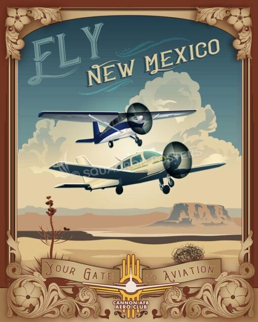 Cannon AFB Aero Club C-172 Piper Warrior III - Squadron Posters