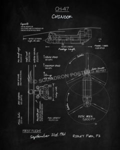 CH-47 Chinook Blackboard Art - Squadron Posters