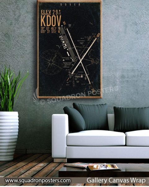 Dover AFB KDOV Airfield Map Art - Squadron Posters