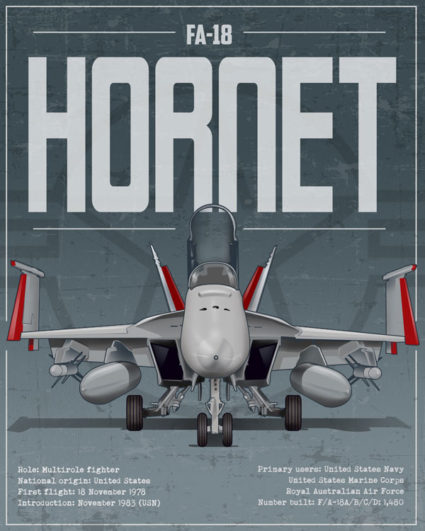 F-18 Hornet With Folded Wings - Squadron Posters