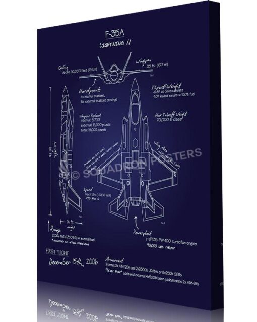 F-35A Blueprint Art - Squadron Posters