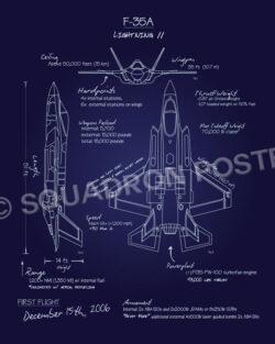 F-35A Blueprint Art - Squadron Posters