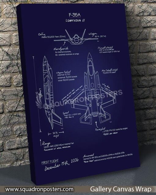 F-35A Blueprint Art - Squadron Posters