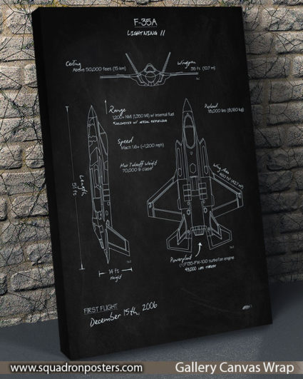 F-35A Lightning II Blackboard Art - Squadron Posters