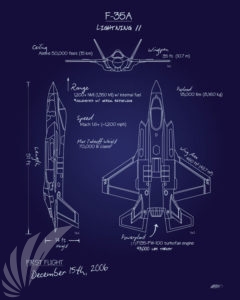 F-35A Lightning II Blueprint Art - Squadron Posters