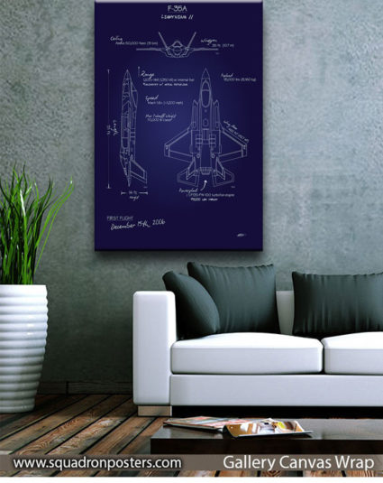 F-35A Lightning II Blueprint Art - Squadron Posters