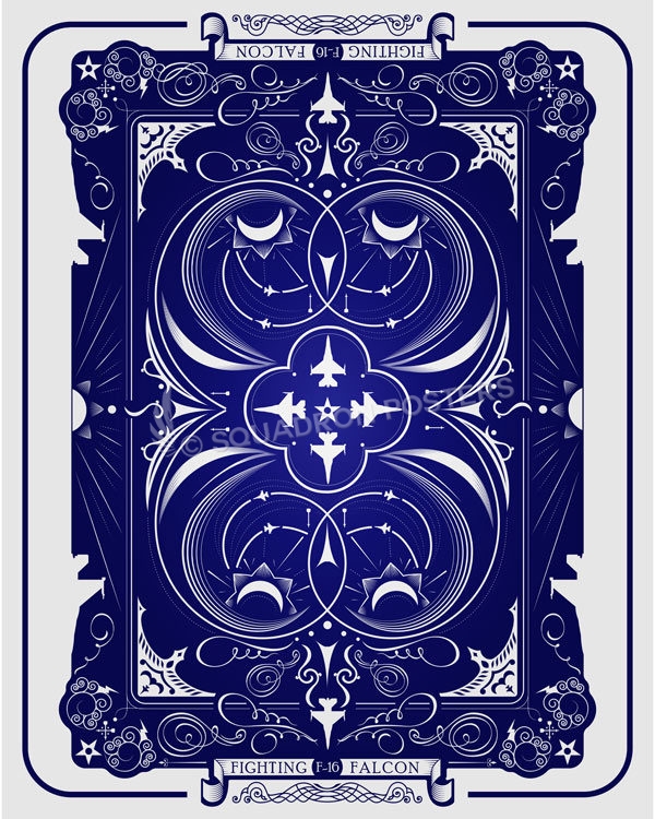 F-16 Playing Card Style - Squadron Posters