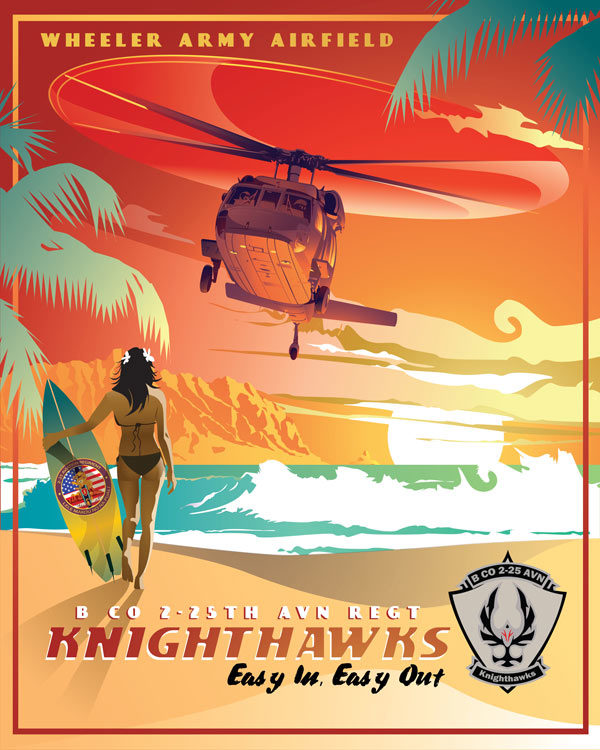 Wheeler Army Airfield B Co 2-25th Aviation Regiment - Squadron Posters
