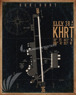 Hurlburt Field KHRT Airfield Map Art - Squadron Posters