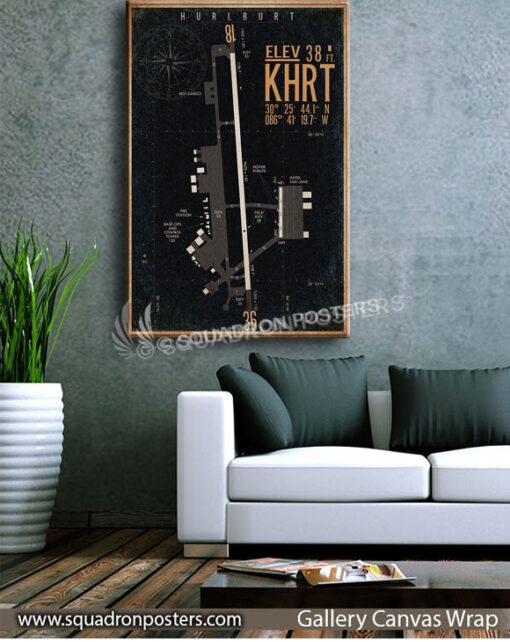 Hurlburt Field KHRT Airfield Map Art - Squadron Posters