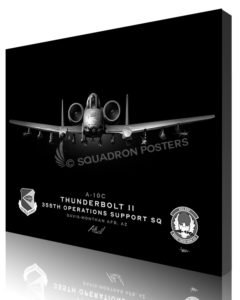 A-10, 355th OSS Jet Black Lithograph - Squadron Posters