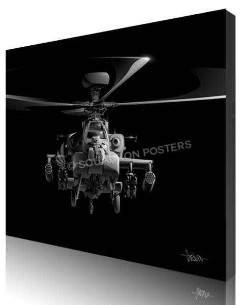 AH-64 Apache Jet Black Lithograph - Squadron Posters