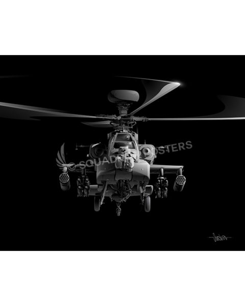 AH-64 Apache Jet Black Lithograph - Squadron Posters
