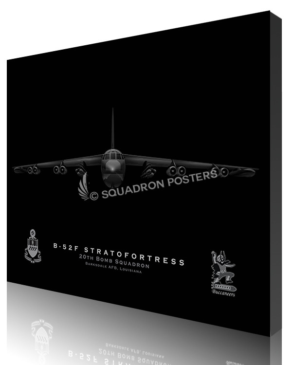20th Bomb Squadron B-52 Stratofortress Jet Black Lithograph - Squadron ...