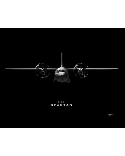 Jet Black C-27 Spartan Lithograph - Squadron Posters