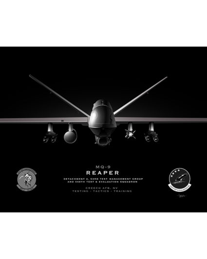 MQ-9, 53rd TMG DET 4, 556 TES Jet Black Lithograph - Squadron Posters