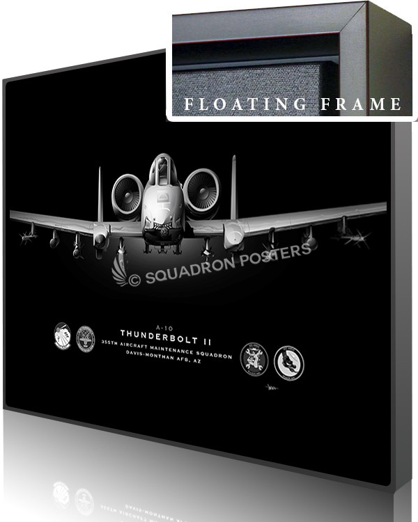 355th AMXS A-10 Warthog Jet Black Lithograph - Squadron Posters