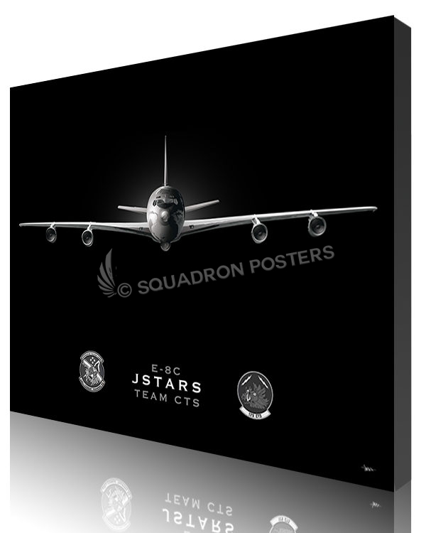 E-8C JSTARS Team CTS Jet Black Lithograph - Squadron Posters