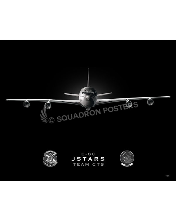 E-8C JSTARS Team CTS Jet Black Lithograph - Squadron Posters