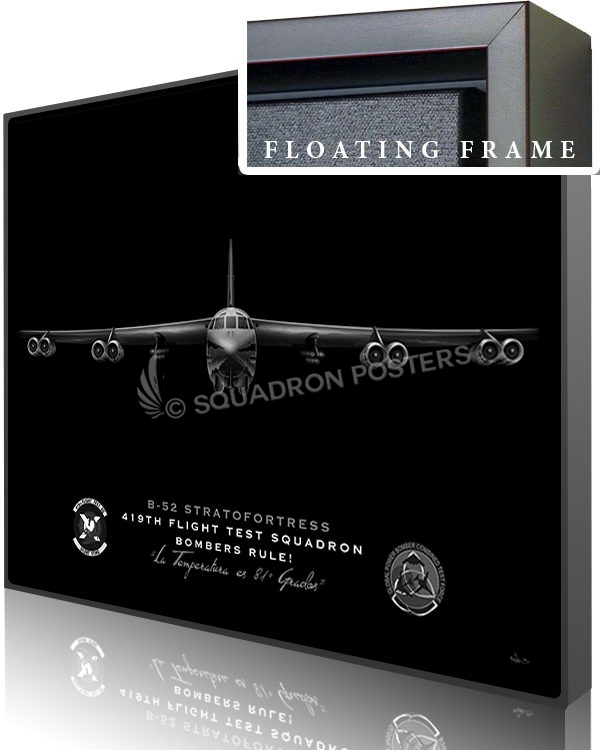 Edwards AFB 419th FTS B-52 Jet Black Lithograph - Squadron Posters