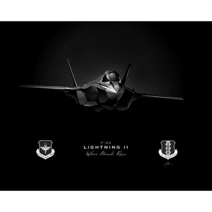 Eglin AFB 33d MXG Jet Black Super Wide Canvas - Squadron Posters