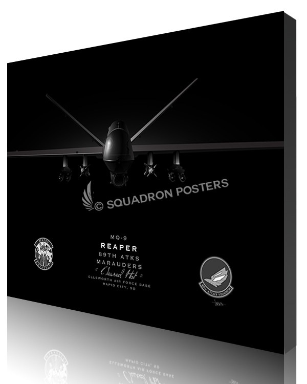 Ellsworth AFB 89th ATKS Jet Black Lithograph - Squadron Posters