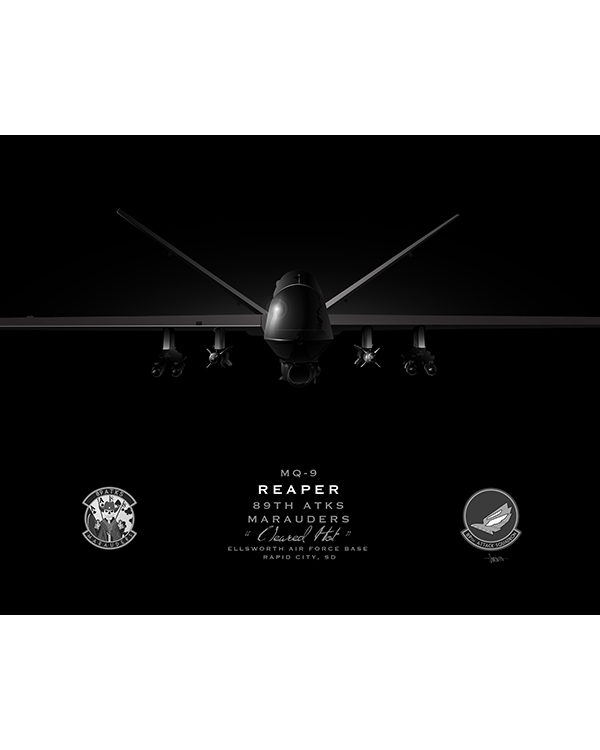 Ellsworth AFB 89th ATKS Jet Black Lithograph - Squadron Posters