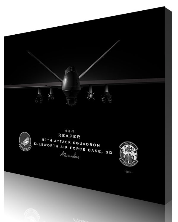 Ellsworth AFB 89th ATKS Jet Black Lithograph - Squadron Posters