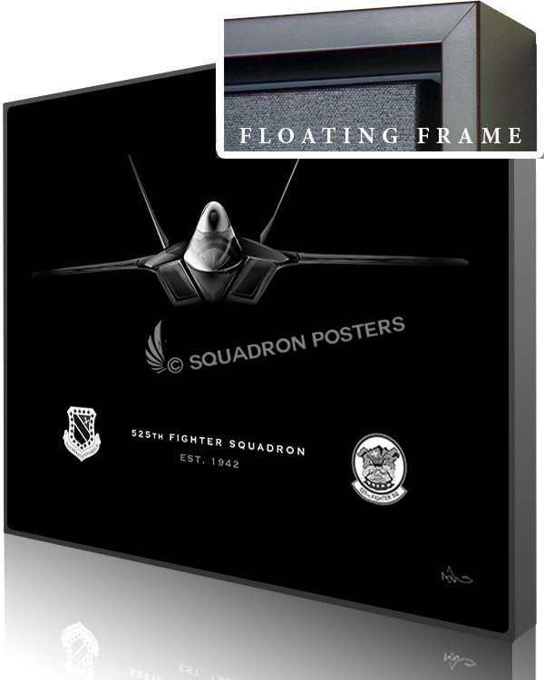 525th FS F-22 Jet Black Lithograph - Squadron Posters