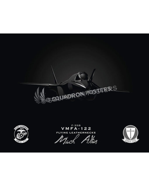 F-35B VMFA-122 Jet Black Lithograph - Squadron Posters
