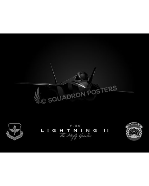 F-35 58th FS Jet Black Lithograph - Squadron Posters