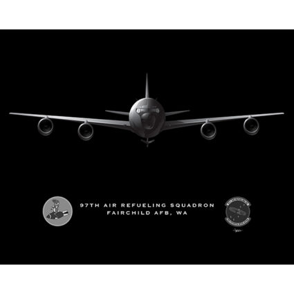 Fairchild 97th ARS KC-135 Jet Black Super Wide Canvas - Squadron Posters