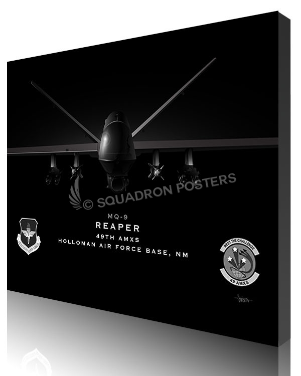 MQ-9 49th AMXS Jet Black Lithograph - Squadron Posters