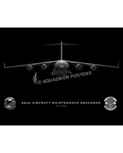 Jet Black JB Lewis-McChord C-17 62 AMXS Lithograph - Squadron Posters